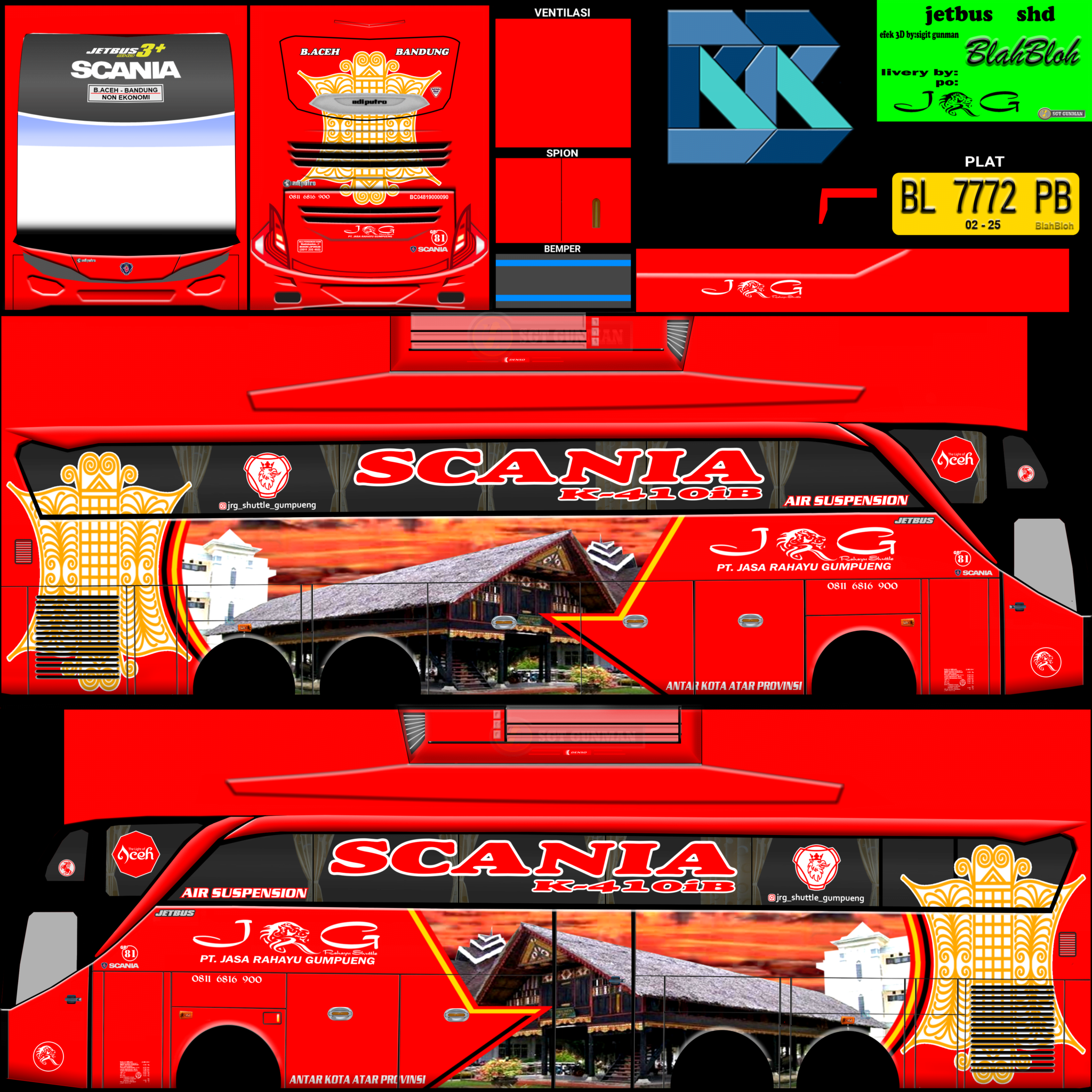 10+ Download Livery Bussid JRG ( Jasa Rahayu Gumpueng )